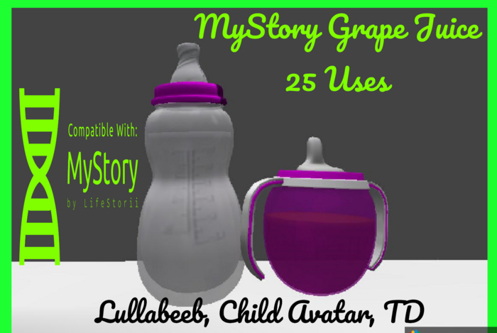 Second Life Marketplace - MyStory Grape Juice Sippy Cup with bottle 50 USES