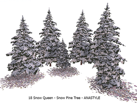 Second Life Marketplace - 18 Snow Queen - Snow Pine Tree - ANASTYLE