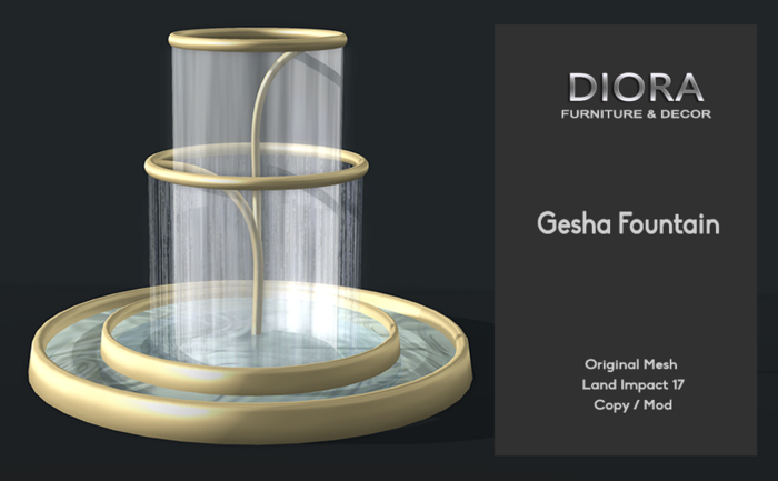 Second Life Marketplace - DIORA Gesha Fountain Gold