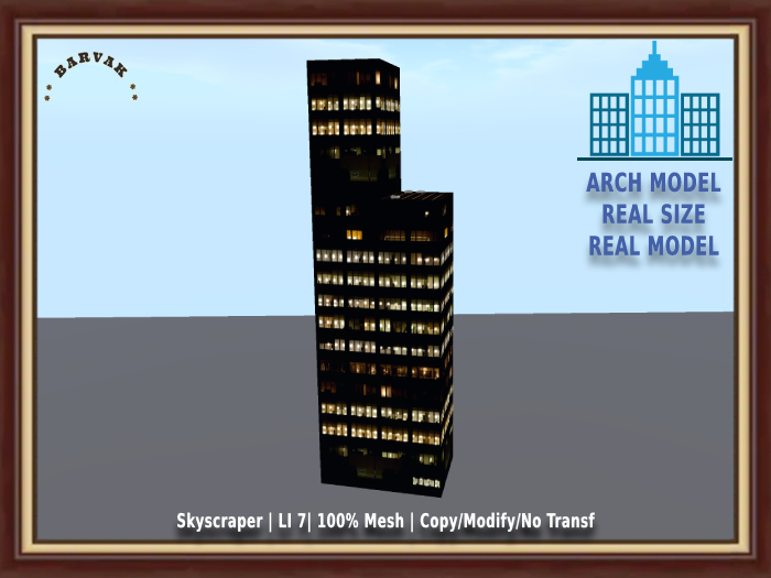Second Life Marketplace - BARVAK - Skyscraper - Arch Model - Decoration
