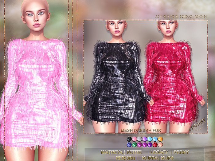 Second Life Marketplace - ::TD:: Alora Fur Dress {Mesh]