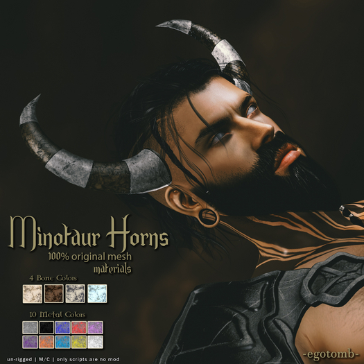 Second Life Marketplace - -egotomb- Minotaur Horns
