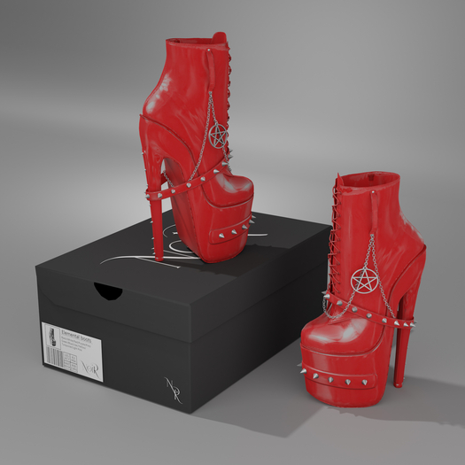 Second Life Marketplace - NOIR - Elemental boots - red