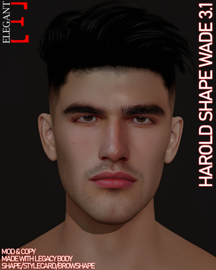 Second Life Marketplace - Elegante - Harold Shape for Lelutka Wade 3.1 Head
