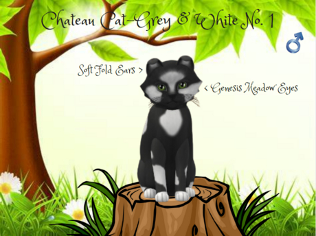 Second Life Marketplace - KittyCats-Chateau Cat-Grey & White No.1
