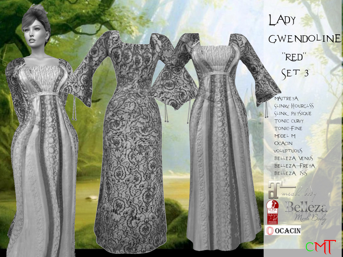 Second Life Marketplace - DEMO.:: VH ::. Lady Gwendoline - Set 3 Red ...