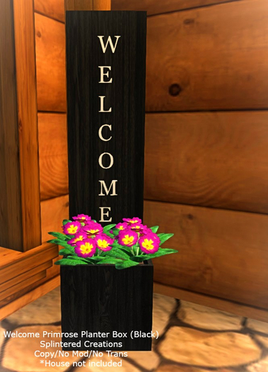 Second Life Marketplace - SC: Welcome Primrose Planter Box (Black)