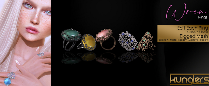 Second Life Marketplace - KUNGLERS - Wren rings DEMO