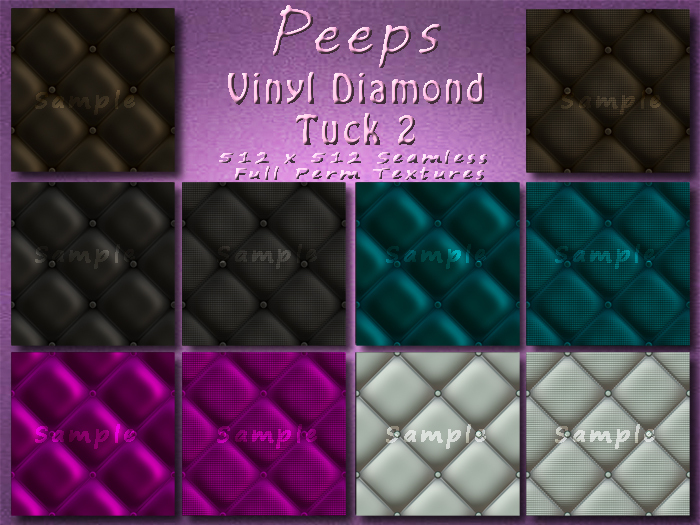 Second Life Marketplace - Peeps Textures Vinyl Diamond Tuck 2