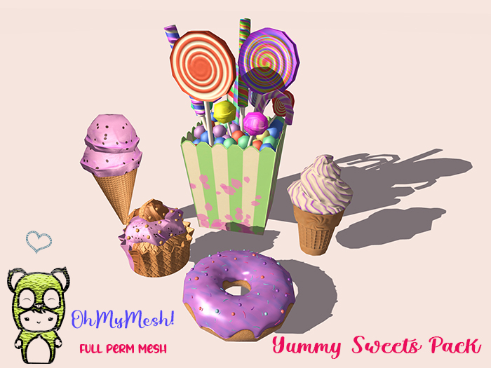 Second Life Marketplace - OhMyMesh! Yummy Sweets Pack Full Perm Mesh