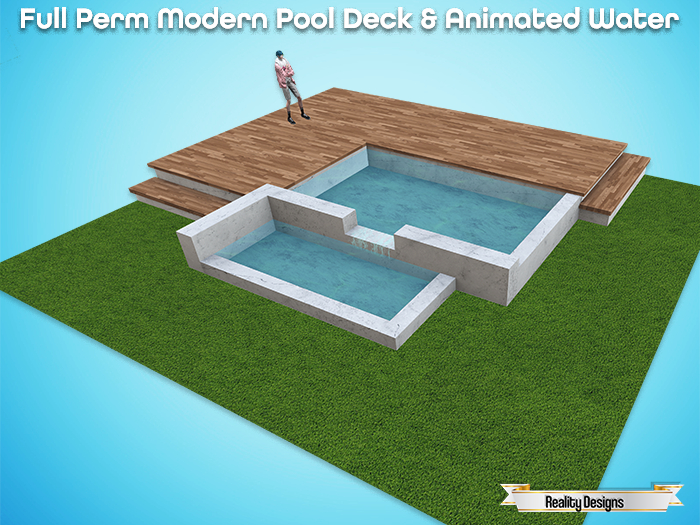 Second Life Marketplace - Full Perm Modern Deck Pool & Animated water