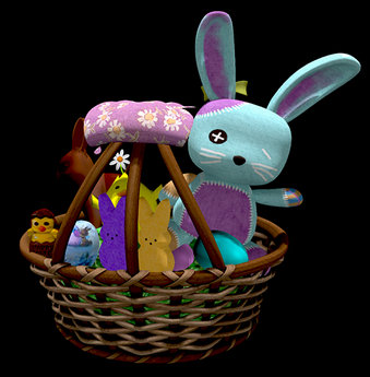 Second Life Marketplace - Teal Bunny Easter Basket Packed