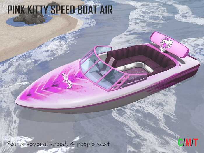 Second Life Marketplace - Chibby - Pink Kitty Speed Boat A1R (Add Me)