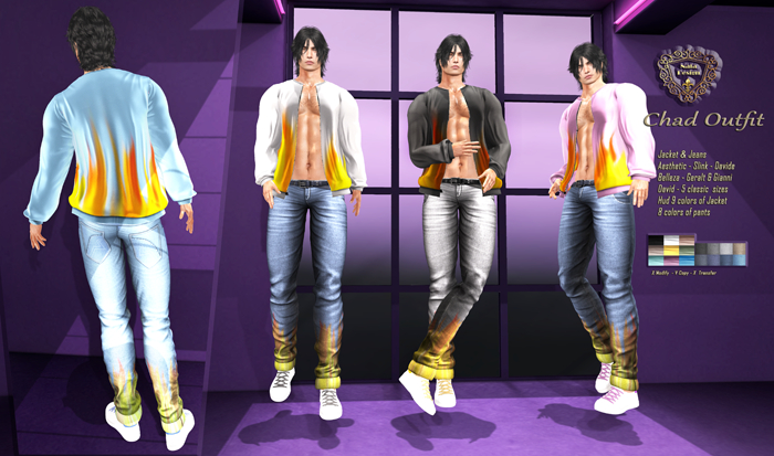 Second Life Marketplace - Nala Designs - Chad Male Outfit - Mesh and ...