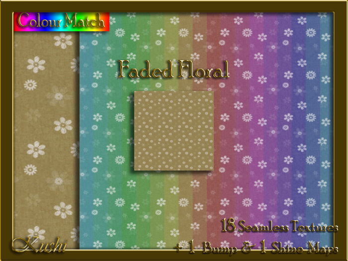 Second Life Marketplace - Faded Floral Seamless Texture Pack