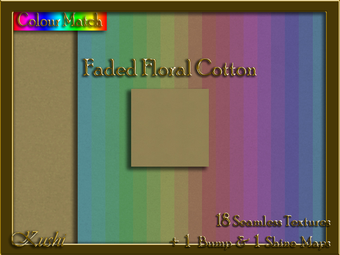 Second Life Marketplace - Faded Floral Cotton Solid Seamless Texture Pack