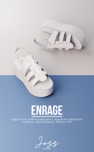 Second Life Marketplace - Enrage - shoes - Joss - white