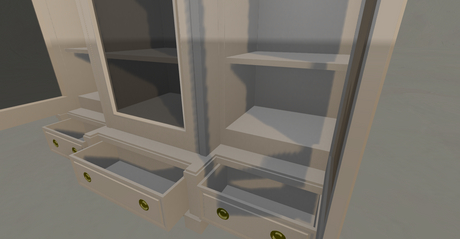 Second Life Marketplace - MPD Antique Glass Cabinet v4 - White