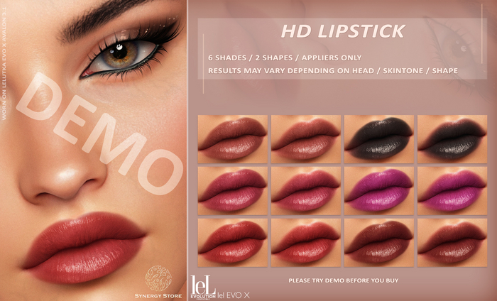 Second Life Marketplace - DEMO [SYN] Synergy HD Lips Reston LEL EVO/EVO X
