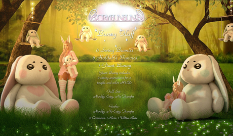 Second Life Marketplace - CryBunBun - Bunny Fluff Holdable - Lime BOXED