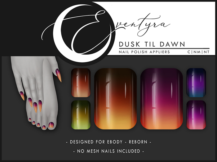 Second Life Marketplace - Eventyra - Reborn Nail HUD - Dusk Til Dawn
