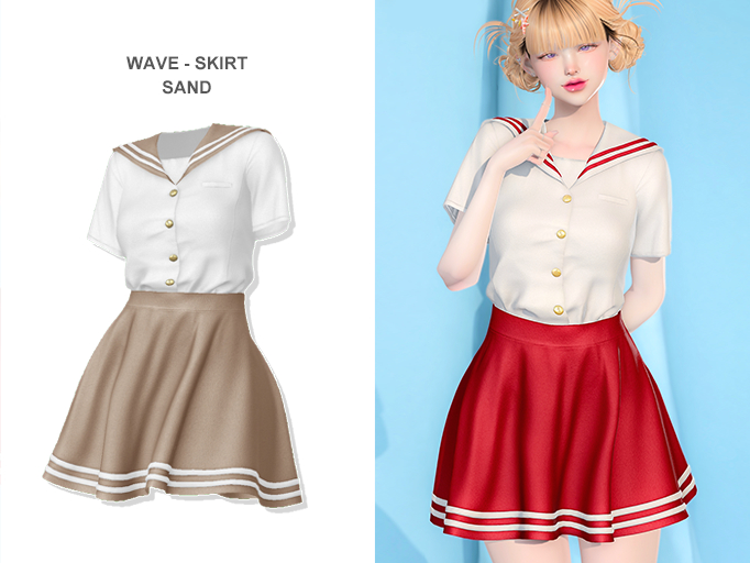 Second Life Marketplace - cheezu. wave outfit (skirt) : sand