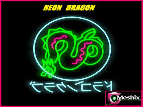 Second Life Marketplace - Neon dragon sign (3prims/3D)