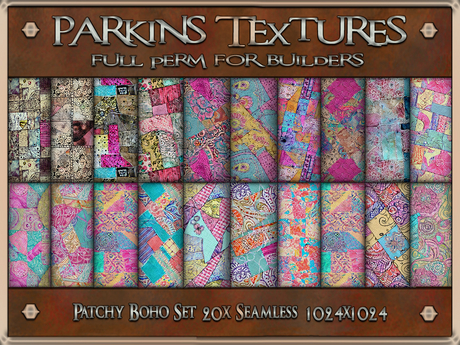 Second Life Marketplace - Parkins Textures - Patchy Boho Set - 20x Full ...