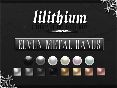 Second Life Marketplace - LILITHIUM - Elven Metal Bands [DEMO]