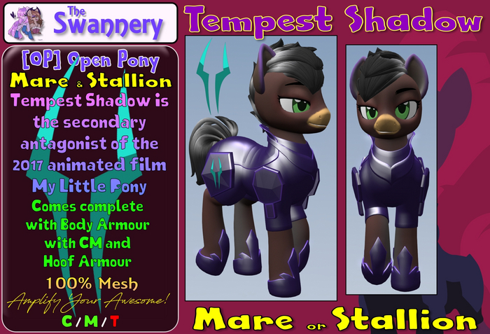 Second Life Marketplace - Open Pony - Tempest Shadow - Body & Hoof Armor