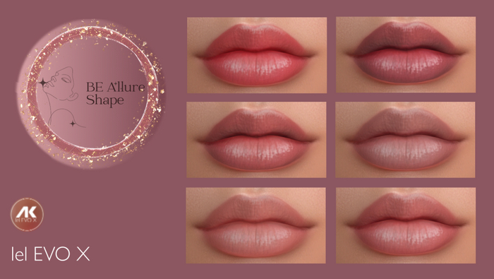 Second Life Marketplace - BE Allure Shape - Earth Lips (EvoX / AK ADVX BOM)
