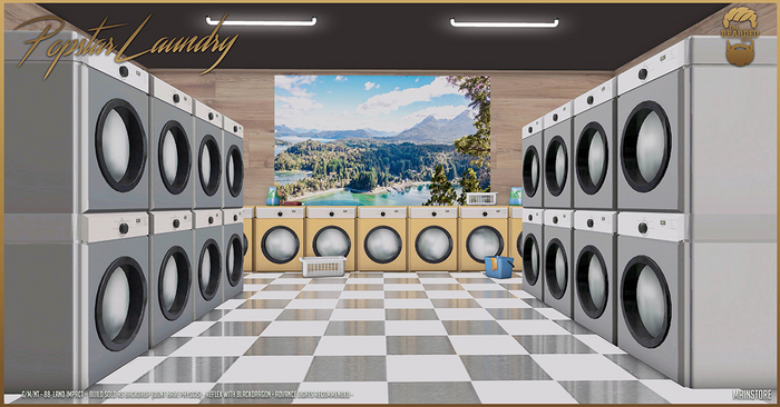 Second Life Marketplace - Popstar Laundry Backdrop - The Bearded Guy