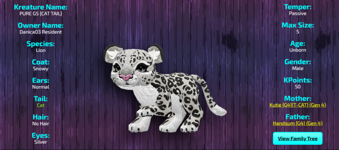 Second Life Marketplace - Kreature Breedable PURE SNOWY CAT TAIL G5{NEW}