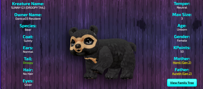 Second Life Marketplace - Kreature Breedable Bear DROOPY TAIL G3{NEW}