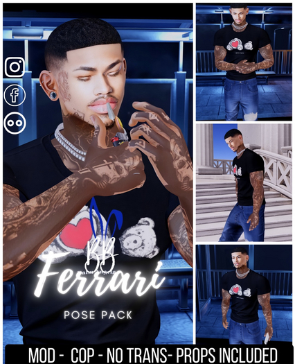 Second Life Marketplace - Bad Bunny - Ferrari Pose Pack