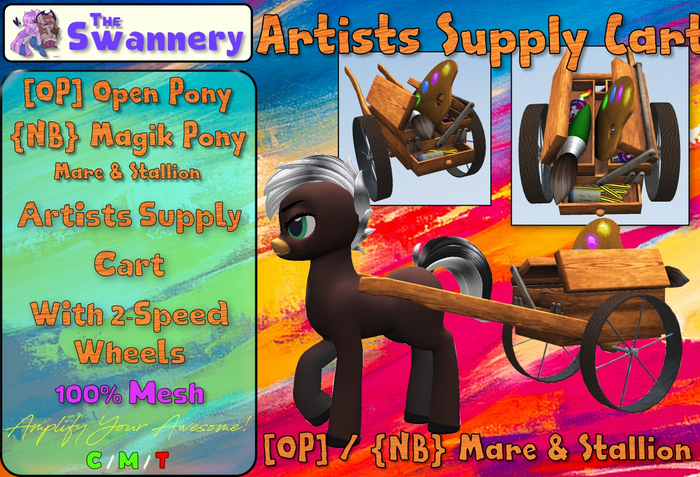 Second Life Marketplace - Open Pony, Magik Pony - Artists Cart - Mare ...