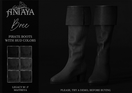 Second Life Marketplace - :: ANTAYA :: Pirate boots "Bree" (wear) DEMO