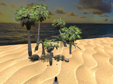 Second Life Marketplace - animated palms patch with rocks ,grass ...
