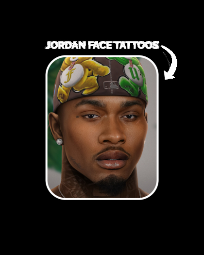 Second Life Marketplace - BORNE. Jordan Face Tattoos (Fatpack) Modify