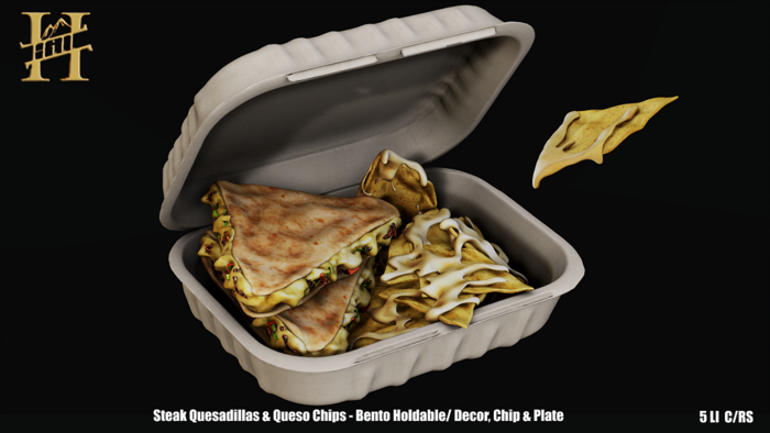 Second Life Marketplace - Chef Hill. Steak Quesadillas & Queso Chips