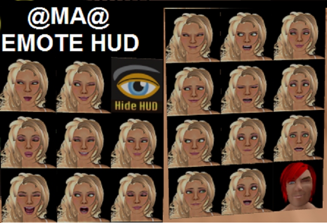 Second Life Marketplace - @MA@ EMOTE HUD - Face Expressions