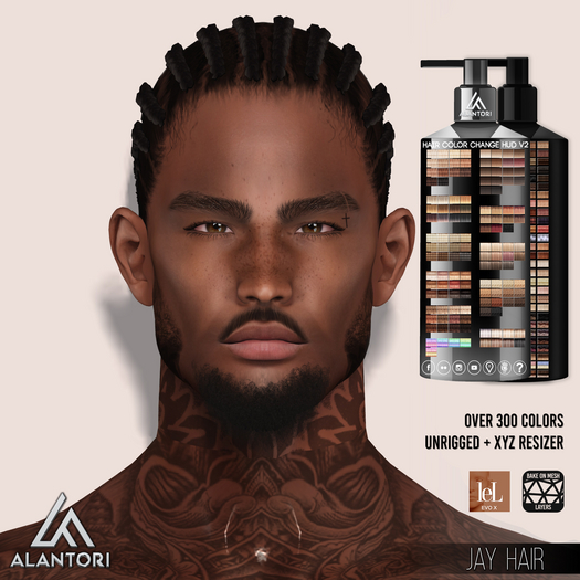 Second Life Marketplace - ALANTORI | Jay Hair in over 300 Colors ...