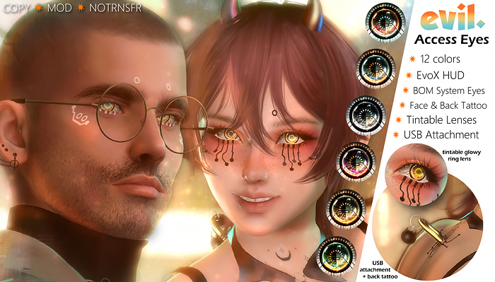 Second Life Marketplace - evil. Access Eyes (BOM, EvoX)
