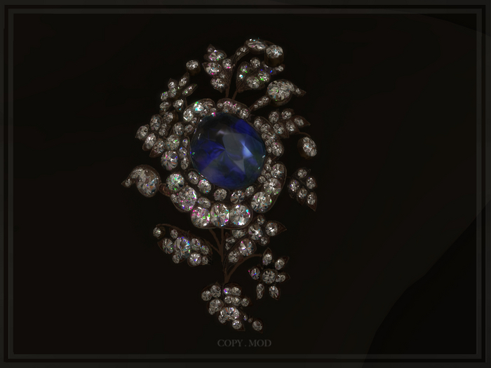 Second Life Marketplace - Boehmer - Sapphire and diamond Floral brooch