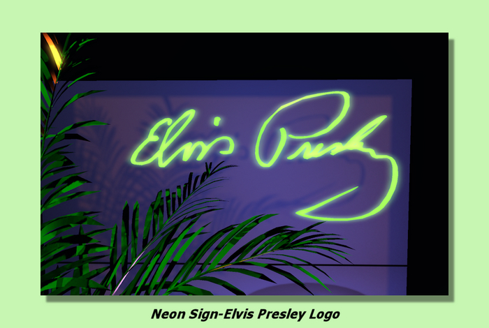 Second Life Marketplace - Neon Sign-Elvis Presley Logo Art Sign Wall Art