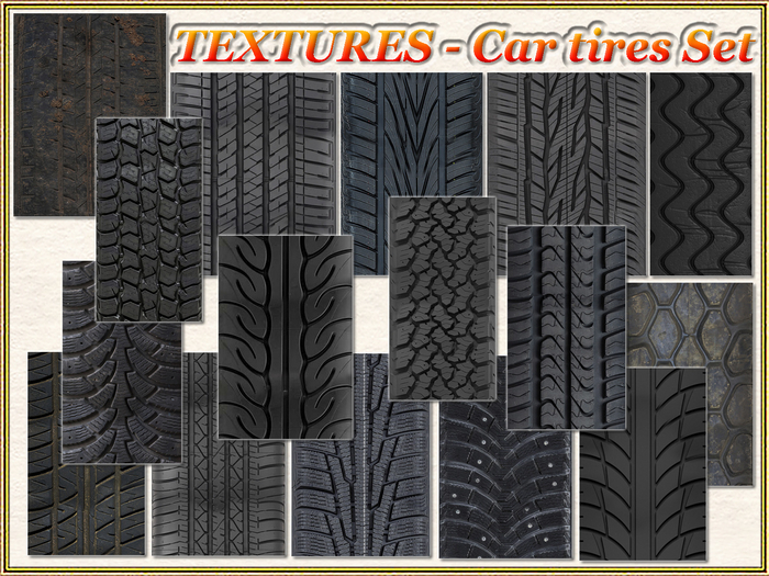 Second Life Marketplace - TEXTURES - Car tires Set (16 Textures) (Full ...