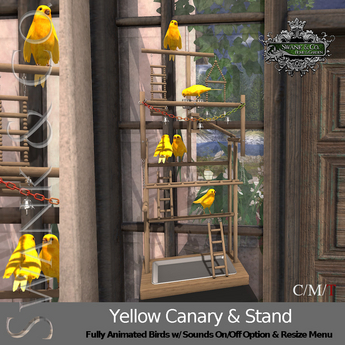 Second Life Marketplace - Swank & Co. Yellow Canary & Stand v3