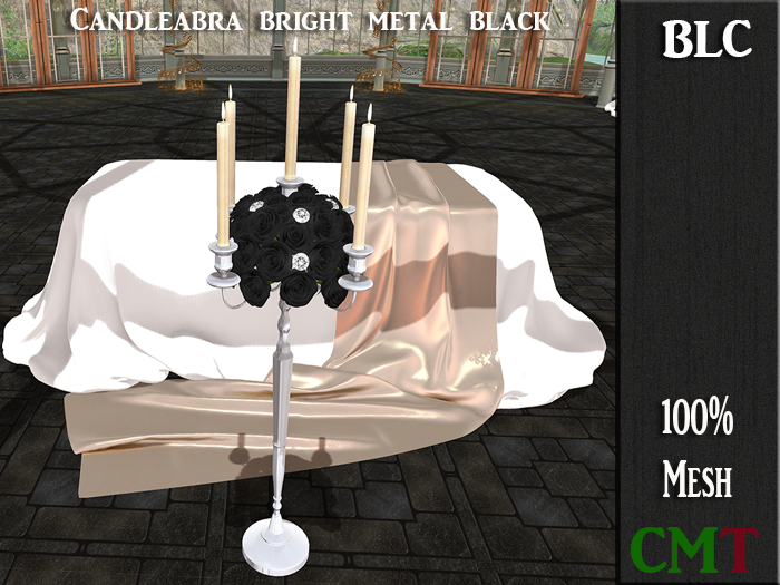Second Life Marketplace - BLC Candelabra Bright Metal black