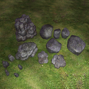 Second Life Marketplace - Bad Katz Assorted Rocks Set Full perm Mesh