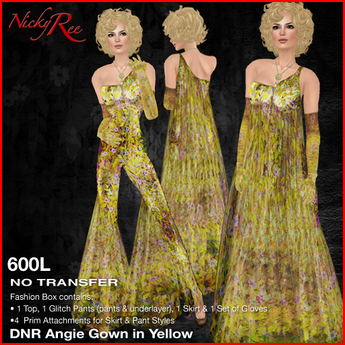 Second Life Marketplace - *DNR* Angie Gown in Yellow